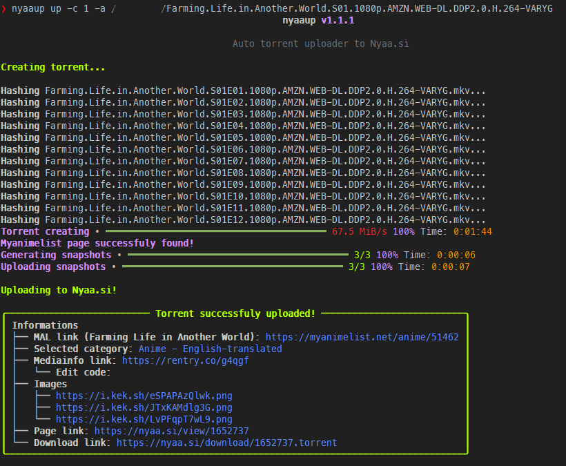 GitHub - varyg1001/nyaaup: Auto torrent uploader to Nyaa.si